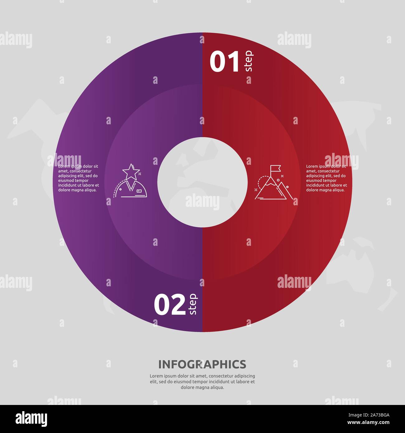 Vector flat template circle and sector infographics. Business concept ...