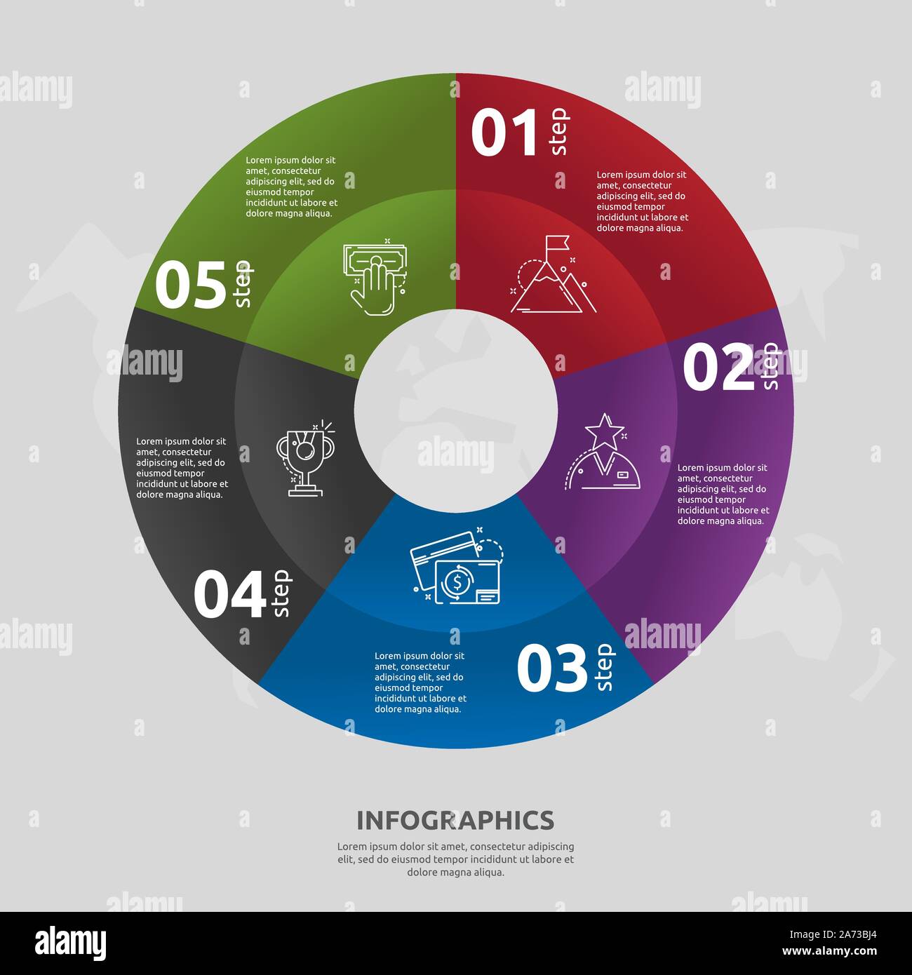 Vector flat template circle and sector infographics. Business concept ...