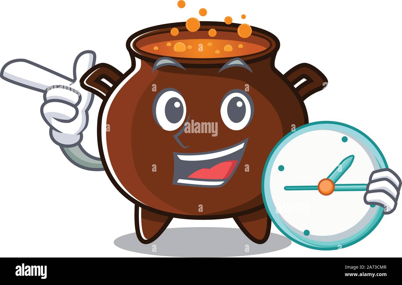 With clock cauldron with in the mascot shape Stock Vector Image & Art ...