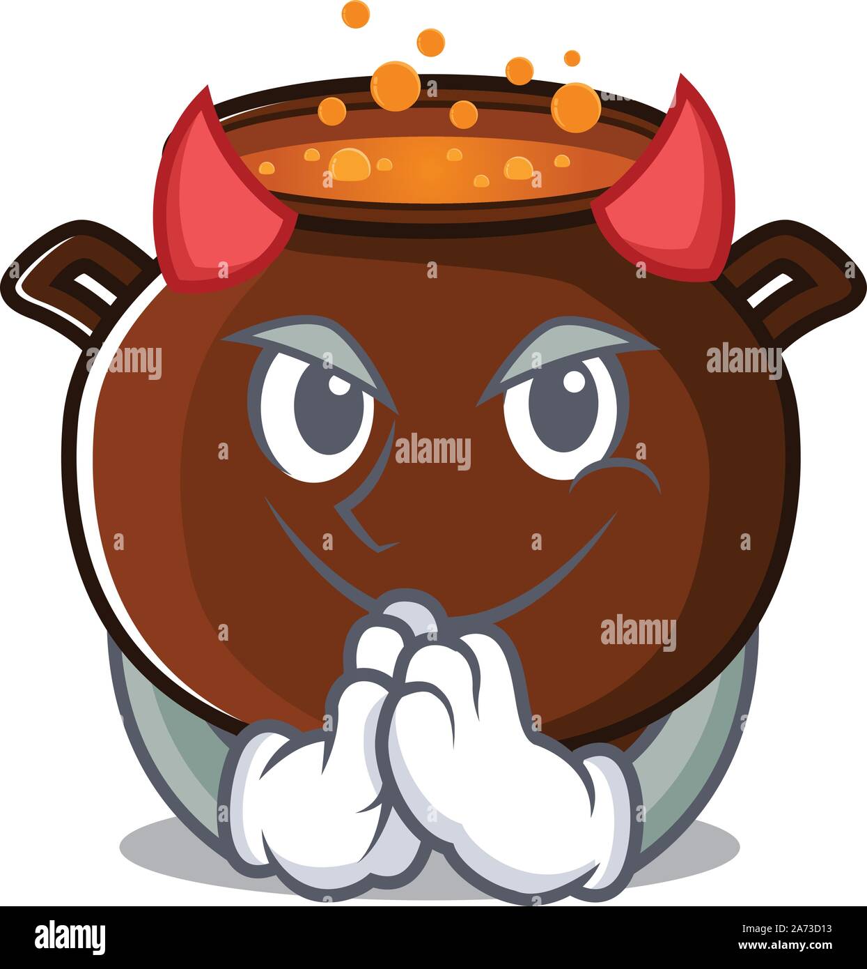 Waiter Devil cauldron toy in the character shape Stock Vector Image ...