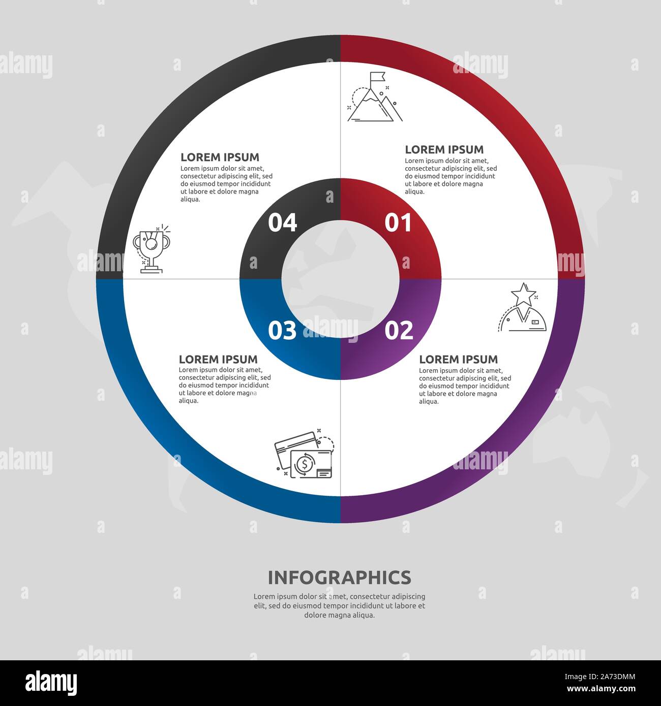 Vector flat template circle and sector infographics. Business concept ...