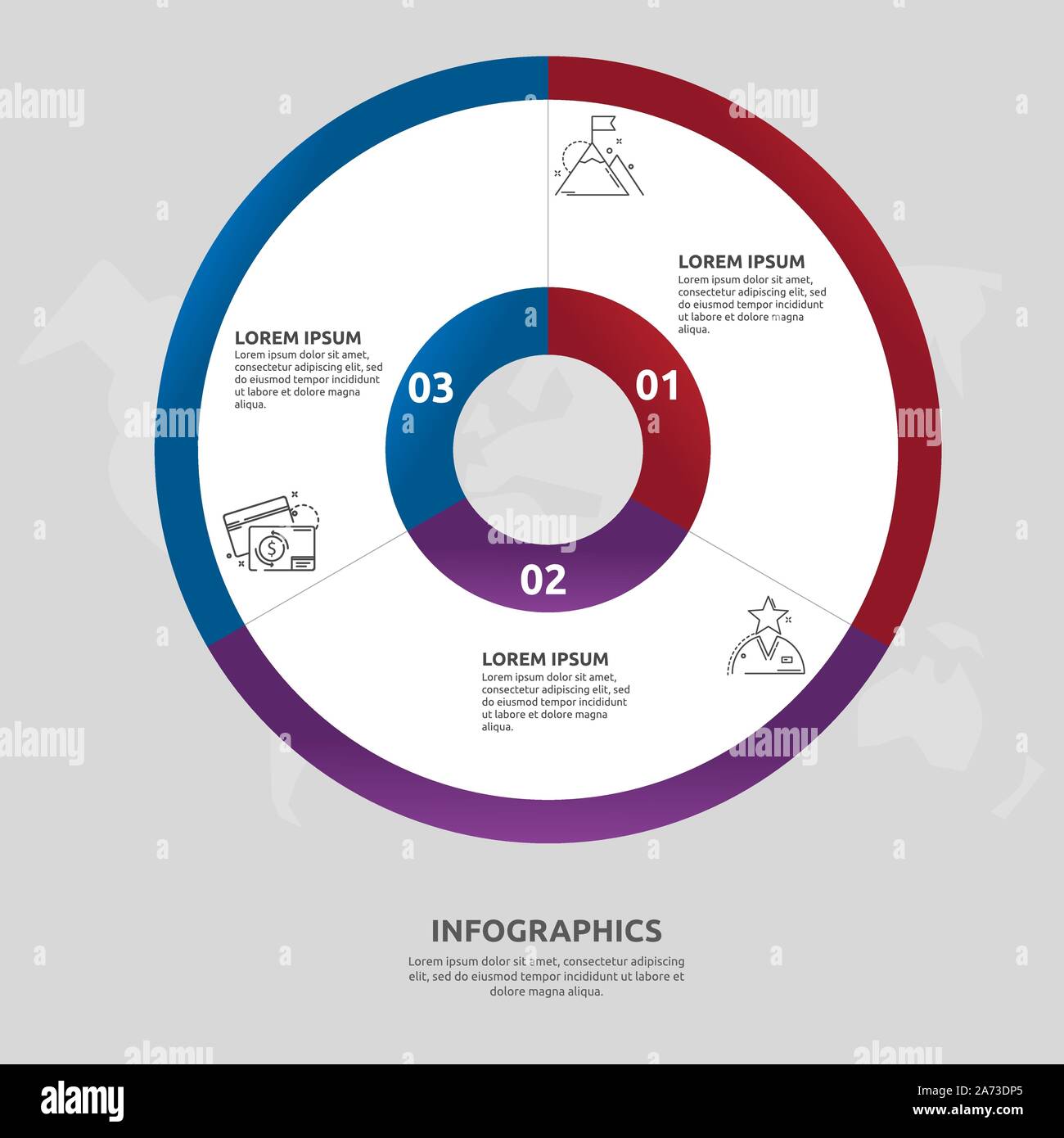 Vector flat template circle and sector infographics. Business concept ...