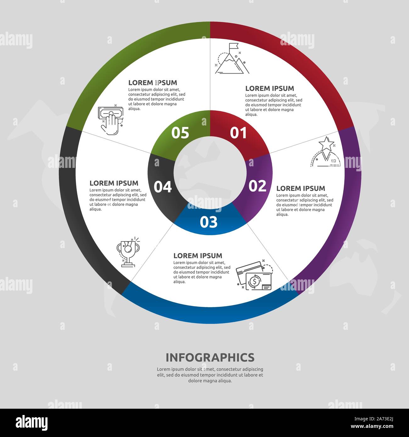 Vector flat template circle and sector infographics. Business concept ...