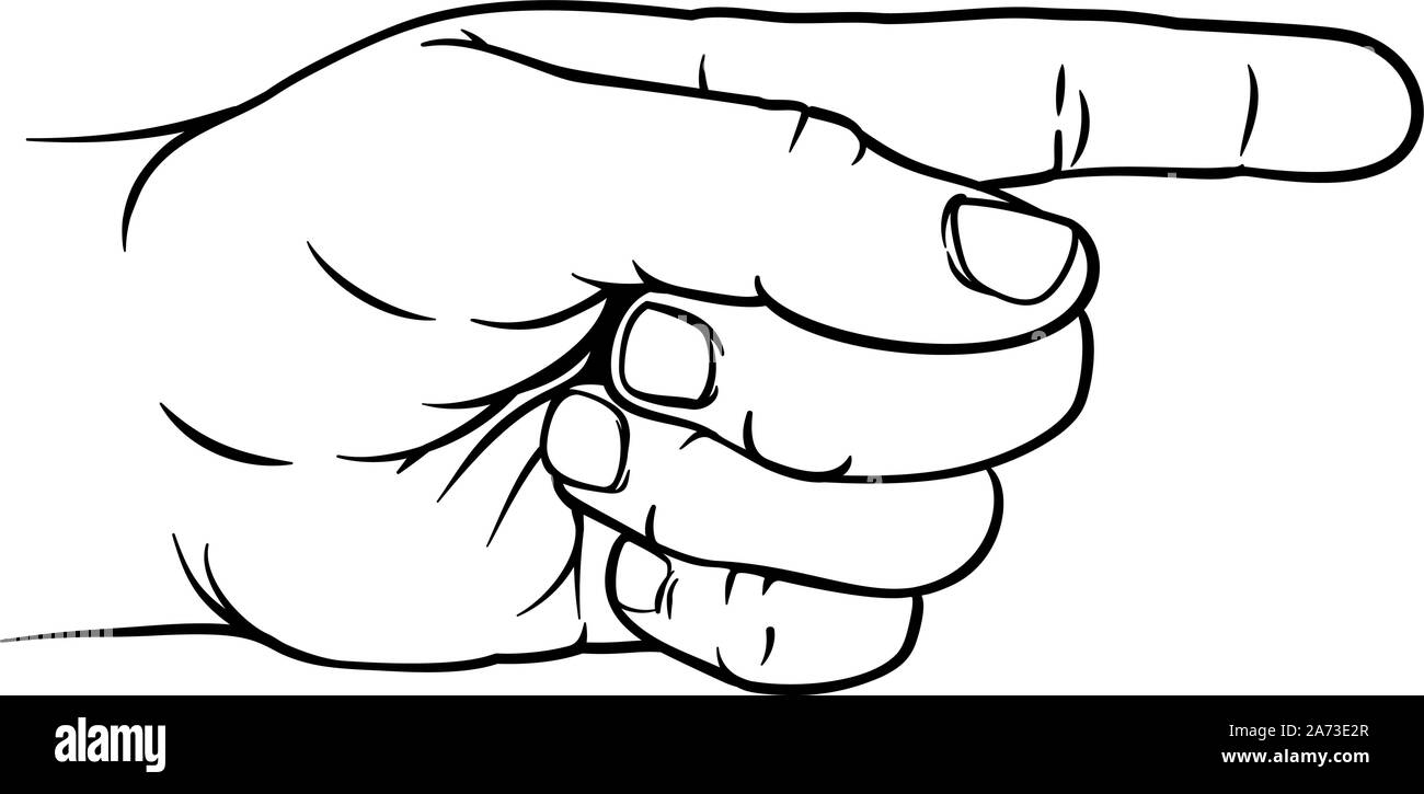 Hand Pointing Direction Finger Engraving Woodcut Stock Vector Image ...