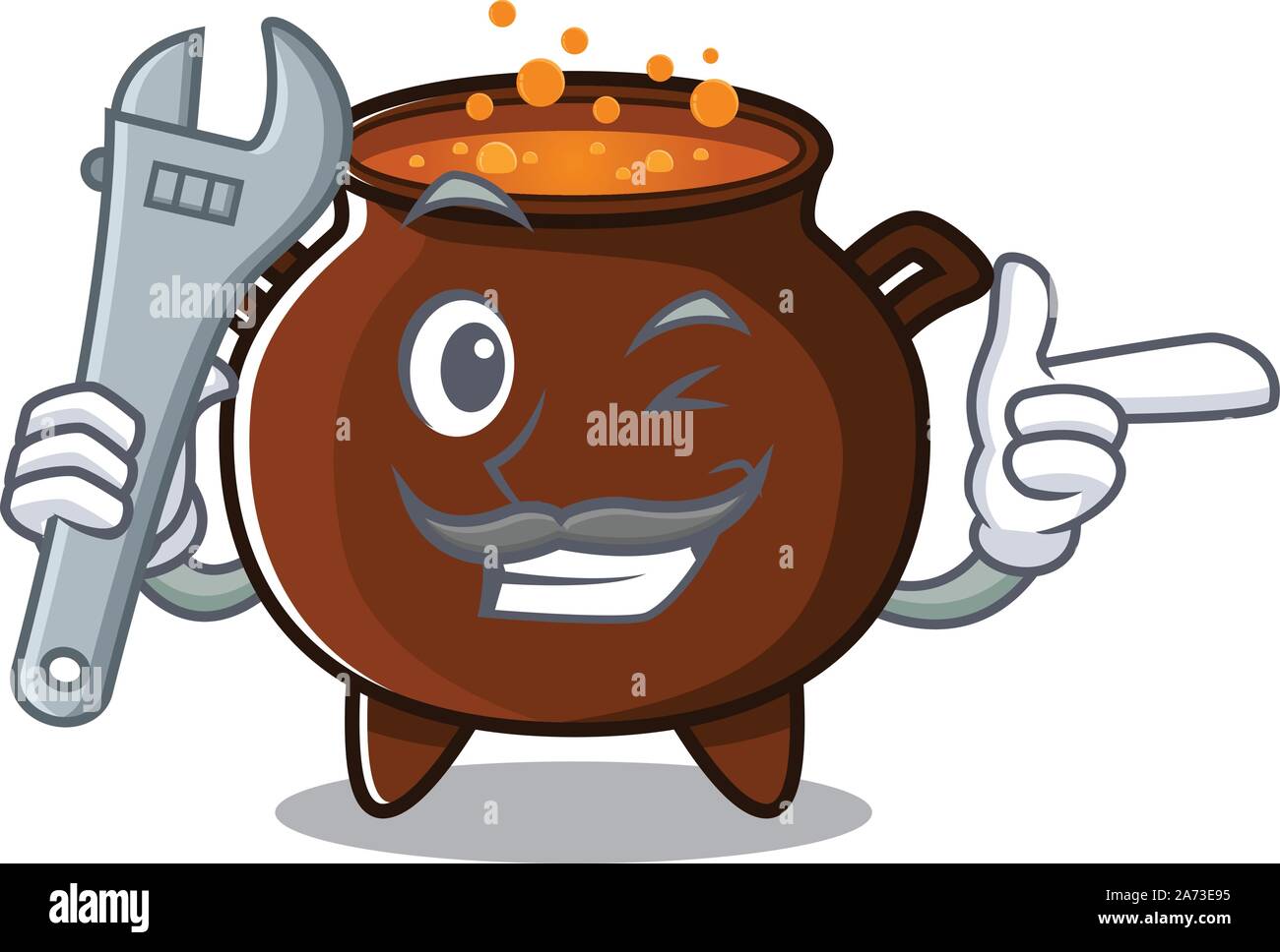 Mechanic miniature cauldron in the a cartoon Stock Vector Image & Art ...