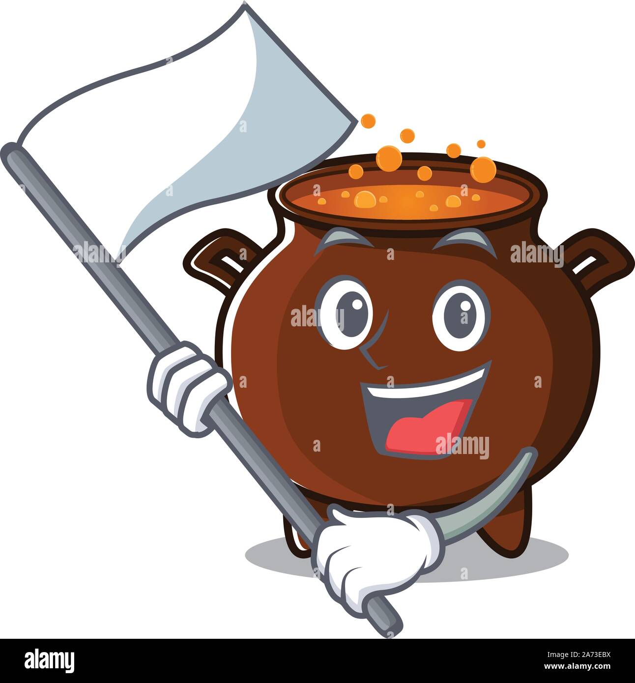 With flag miniature cauldron in the a cartoon Stock Vector Image & Art ...