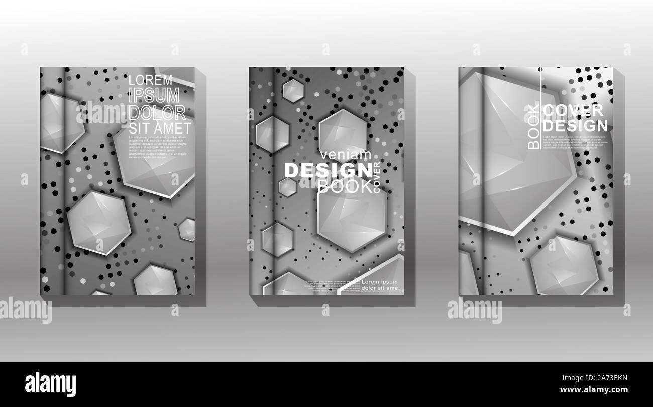 vector design hexagon shape template overlap, collection cover book ...