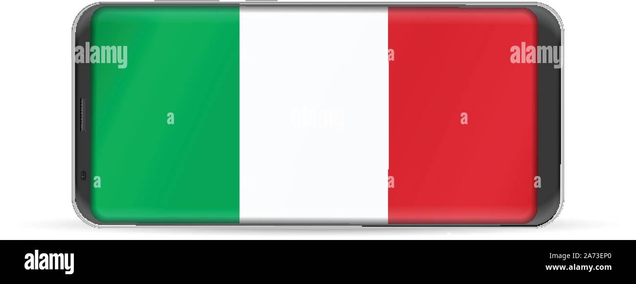 Smart phone Italy flag on a white background Stock Vector Image & Art ...