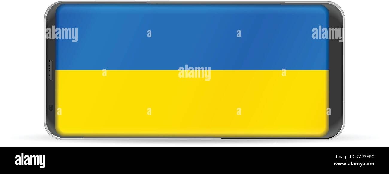 Smart phone Ukraine flag on a white background Stock Vector Image & Art ...