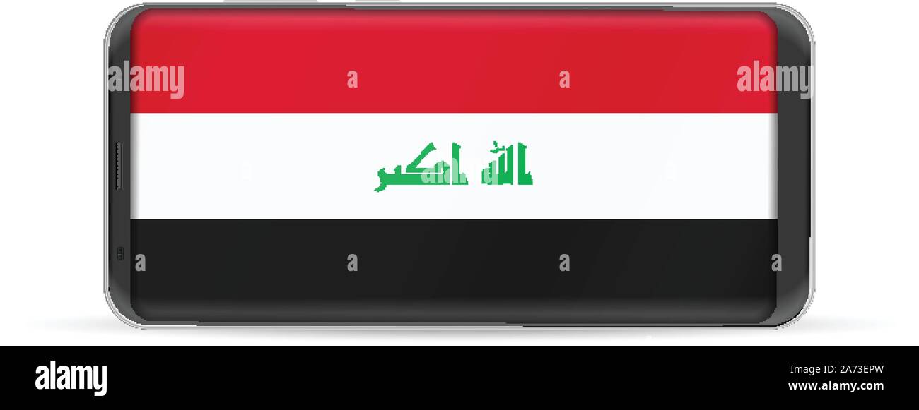 Smart phone Iraq flag on a white background Stock Vector Image & Art ...