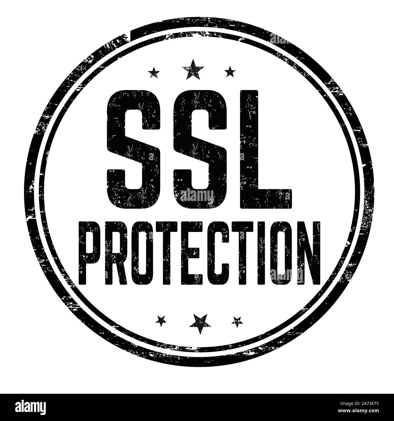 SSL protection sign or stamp on white background, vector illustration ...