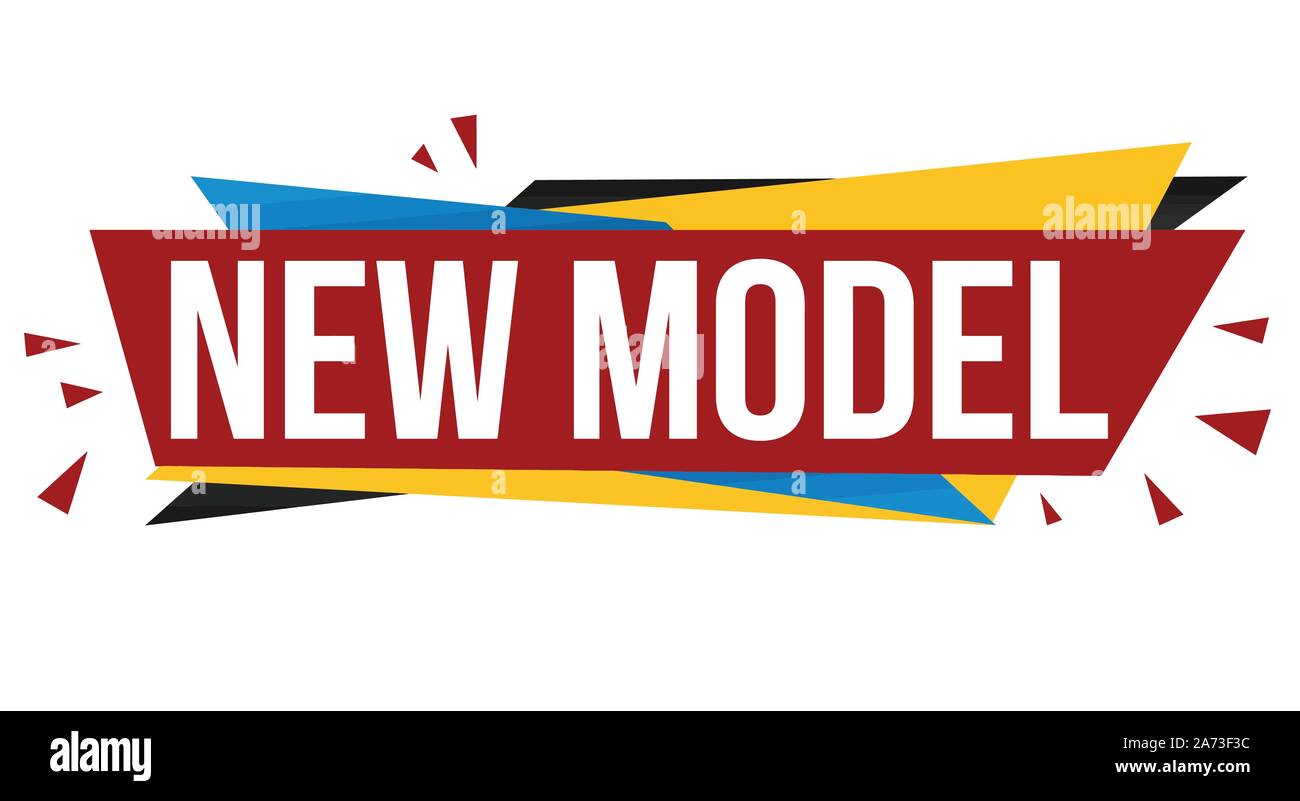 New model banner design on white background, vector illustration Stock ...