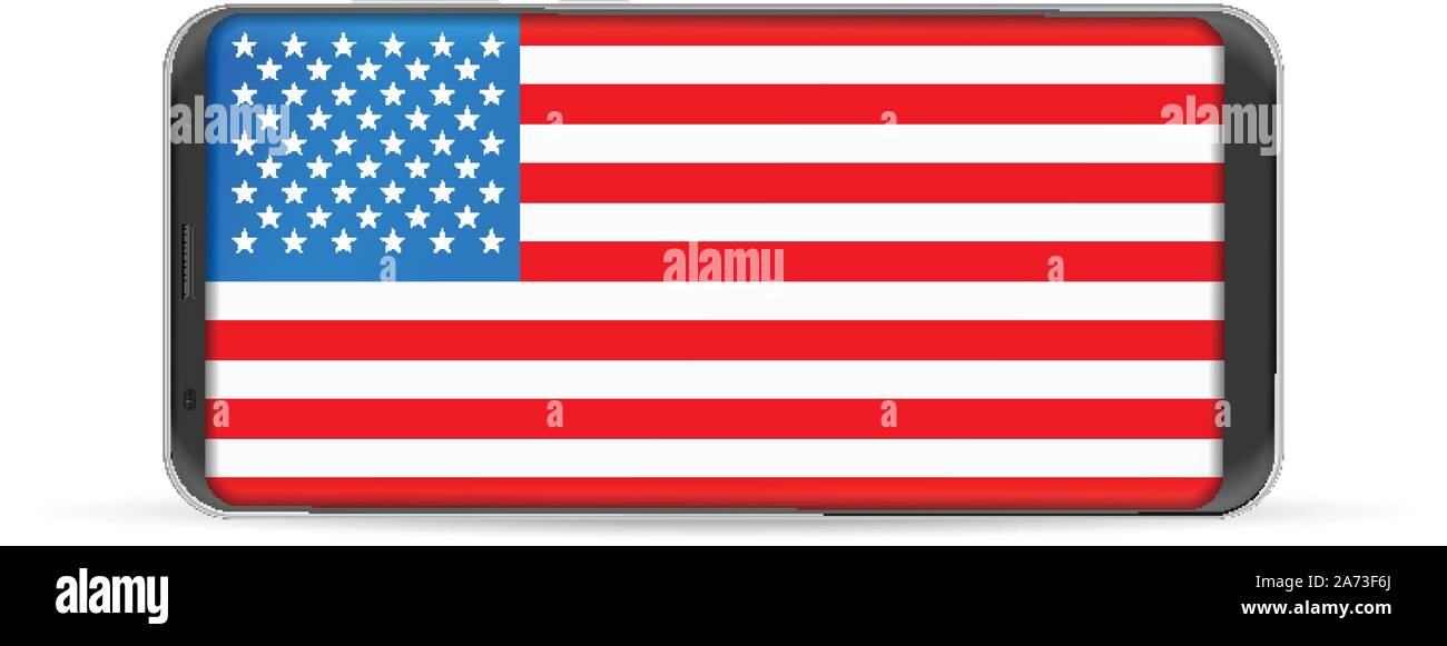 Smart phone USA flag on a white background Stock Vector Image & Art - Alamy