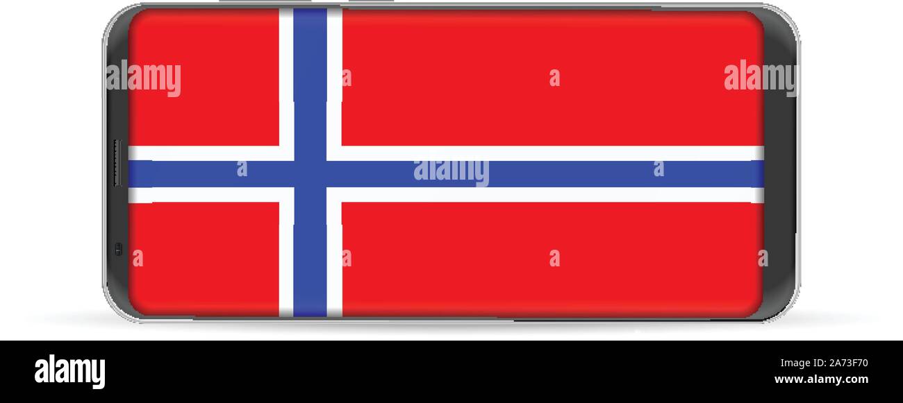 Smart phone Norway flag on a white background Stock Vector Image & Art ...