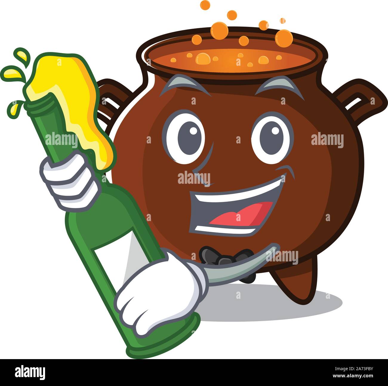 With beer miniature cauldron in the a cartoon Stock Vector Image & Art ...