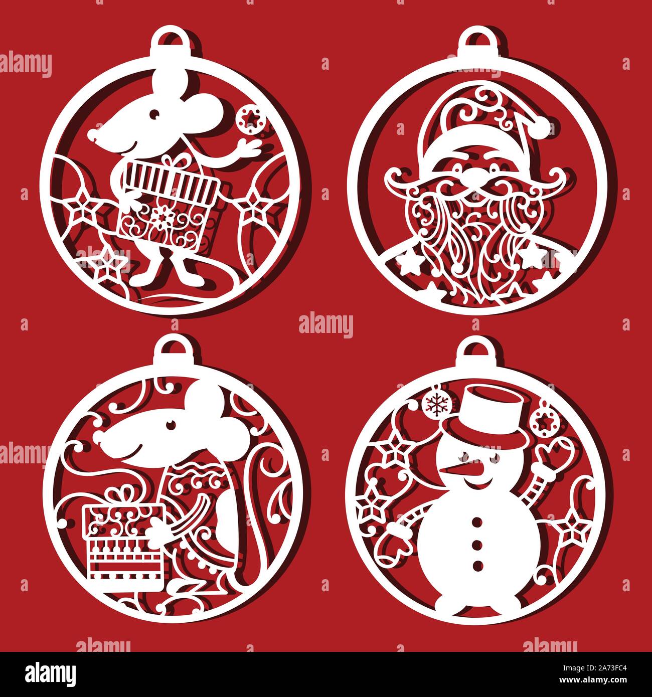 Rat Cutting Icon. Rat simple drawing for laser cutting. Chinese symbol ...