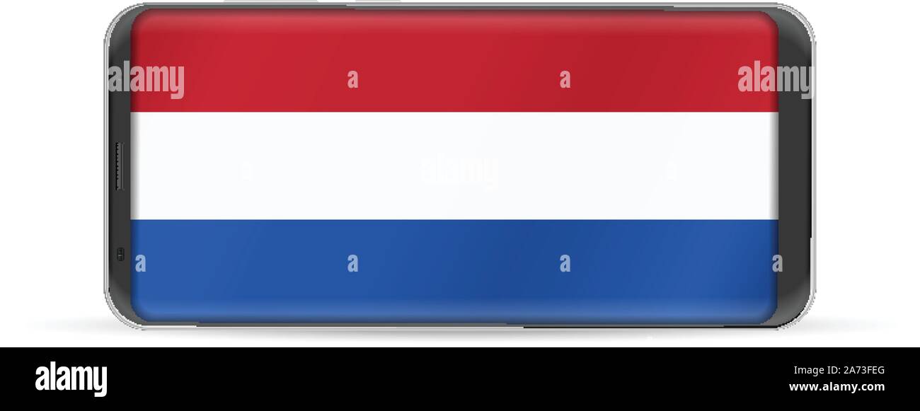 Smart phone Netherlands flag on a white background Stock Vector Image ...