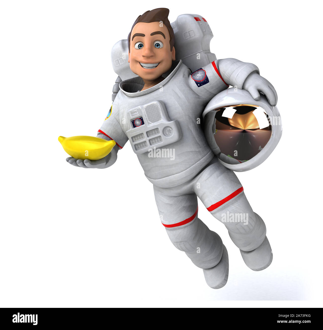 Fun astronaut - 3D Illustration Stock Photo - Alamy