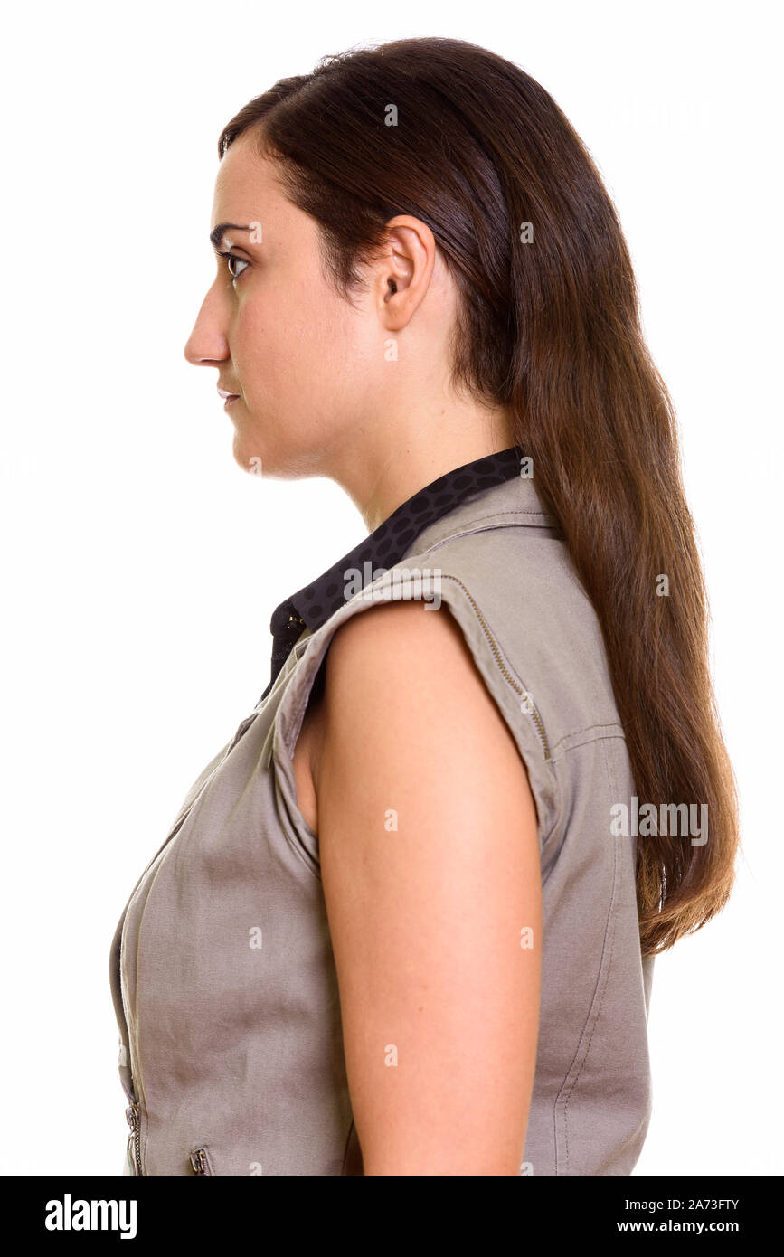 Close up profile beautiful young hi-res stock photography and images ...