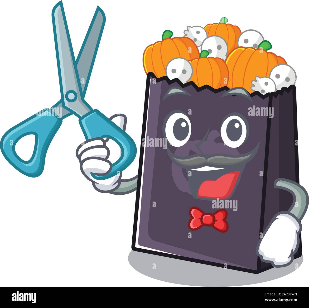 Barber halloween bag mascot isolated with cartoon Stock Vector Image ...
