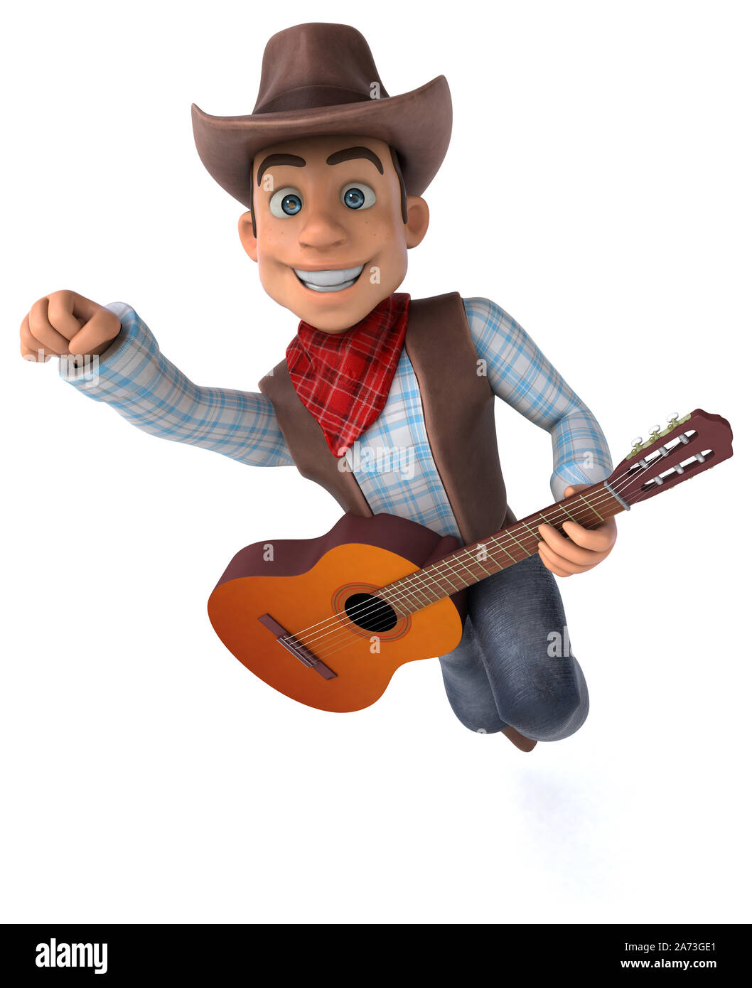 Fun Cowboy - 3D Illustration Stock Photo - Alamy