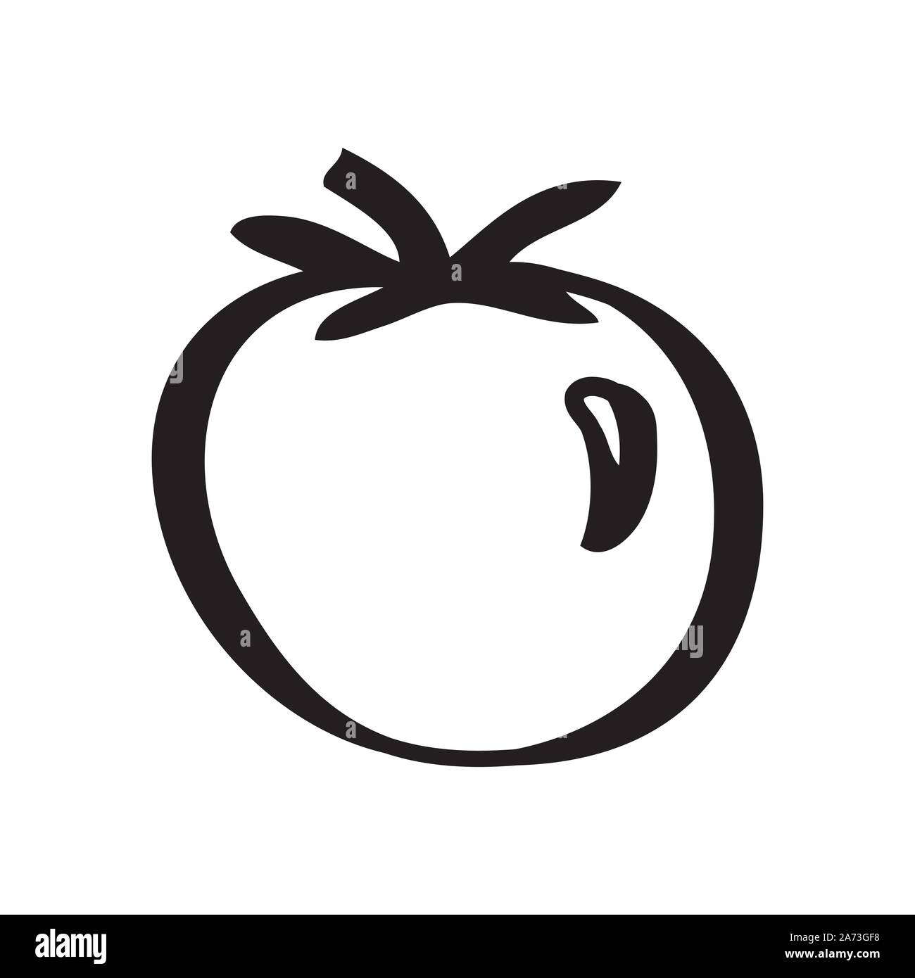 Simple vector illustration of a black and white apple Stock Vector ...