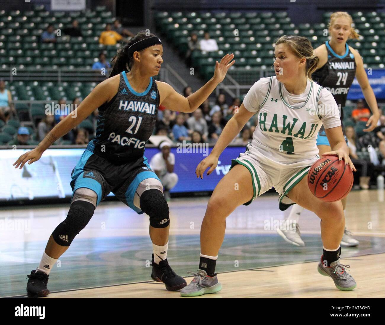 October 29, 2019 - Hawai'i Pacific Sharks guard Avery Cargill #21 ...