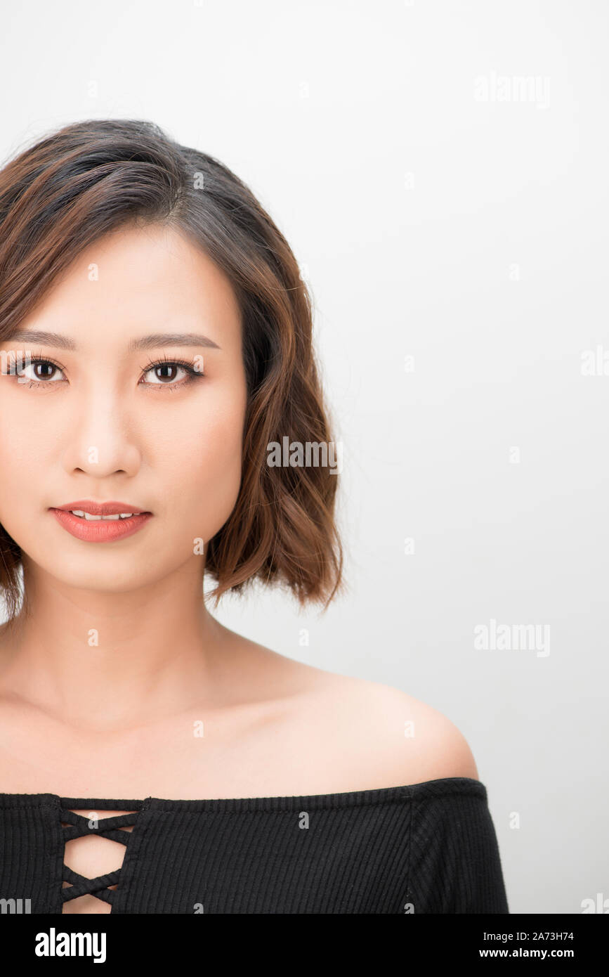 half face of young beautiful woman Stock Photo - Alamy