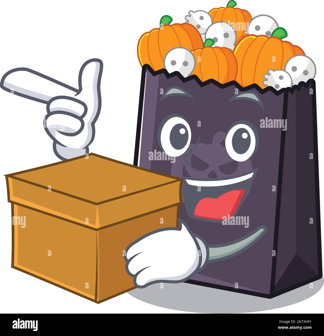 With box halloween bag stored in character drawer Stock Vector Image ...