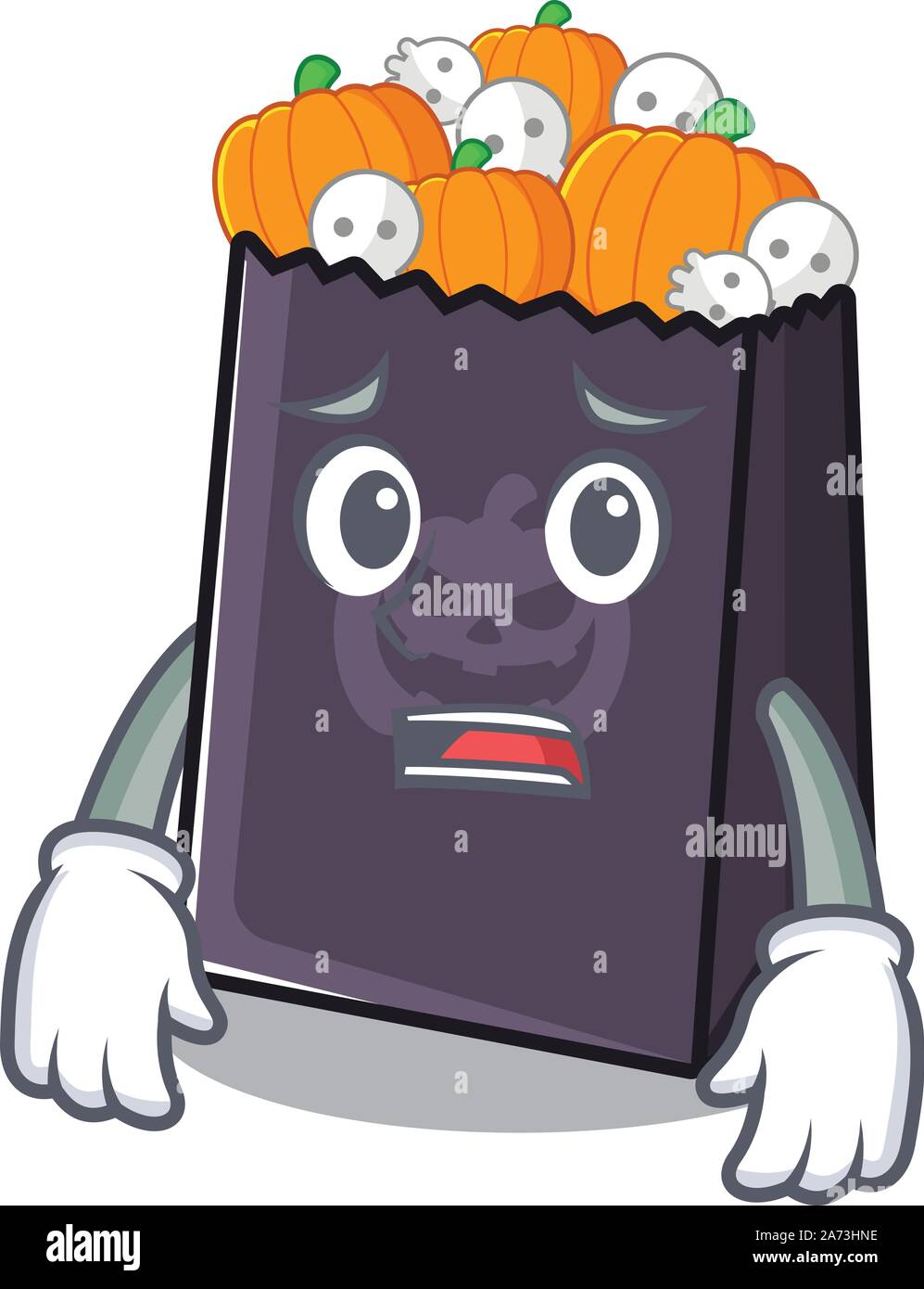 Afraid halloween bag in the a cartoon Stock Vector Image & Art - Alamy