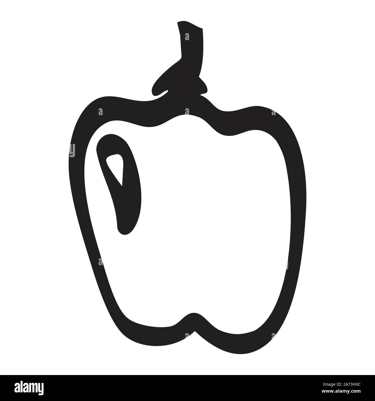 Simple vector illustration of a black and white apple Stock Vector ...