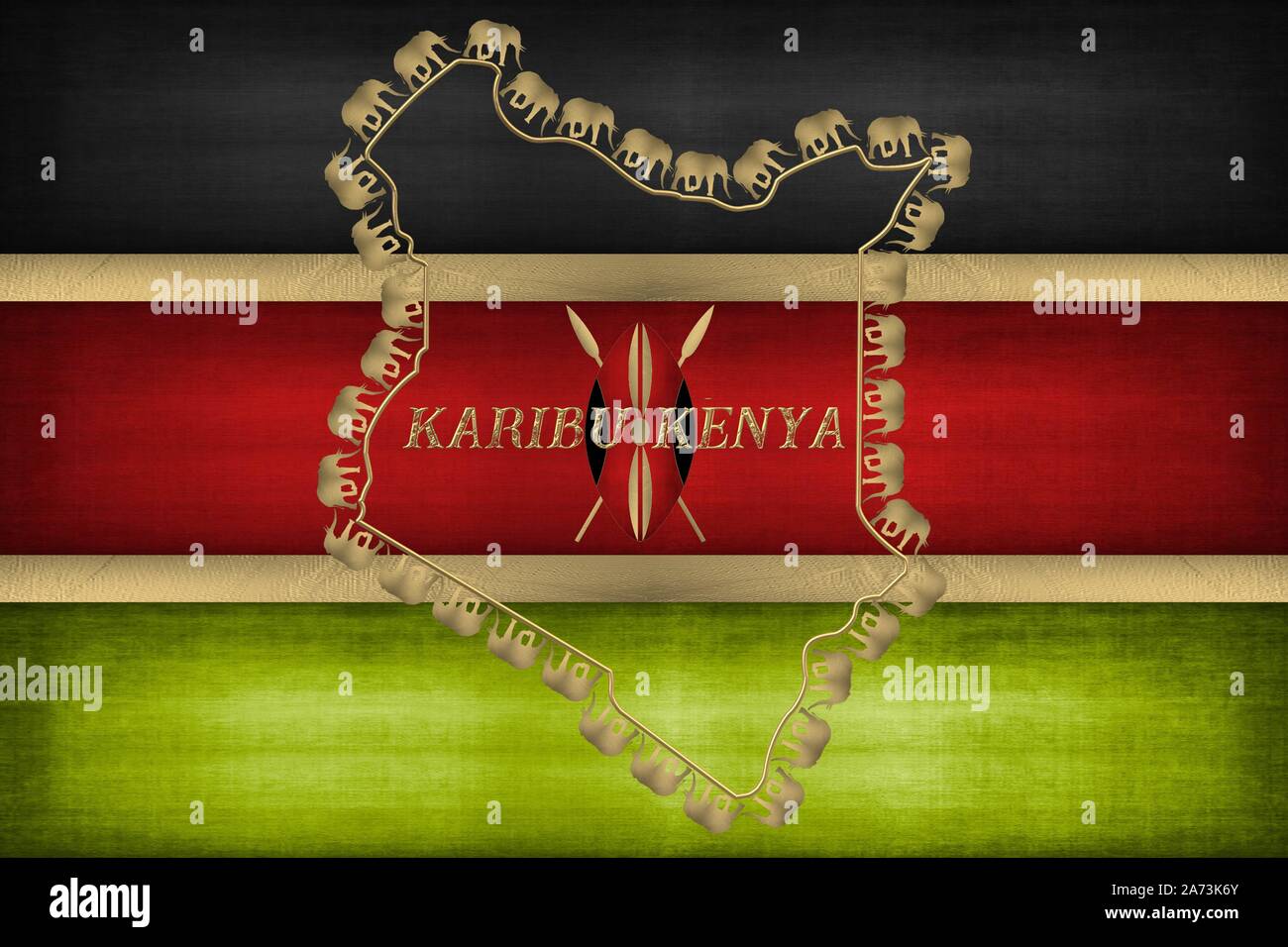 The colors and map of Kenya Stock Photo - Alamy