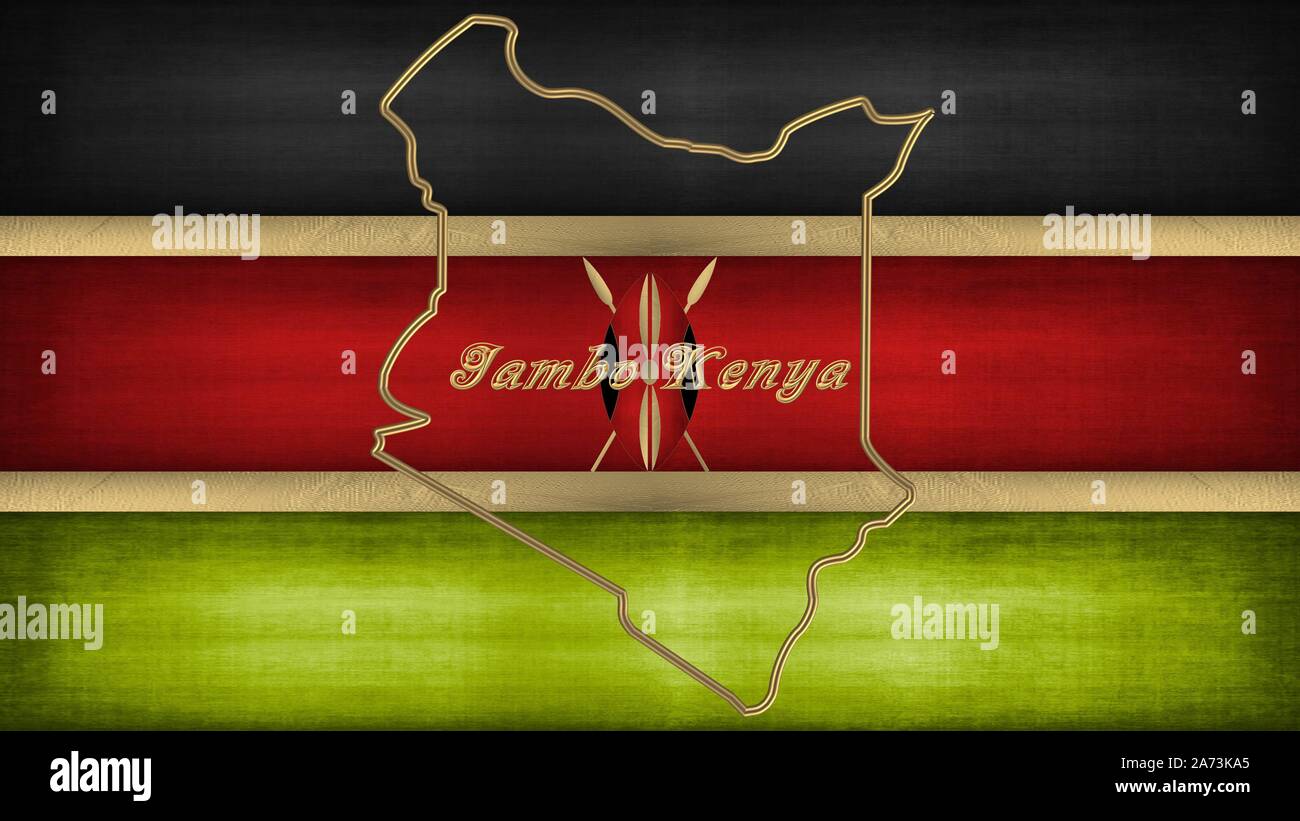 The colors and map of Kenya Stock Photo - Alamy