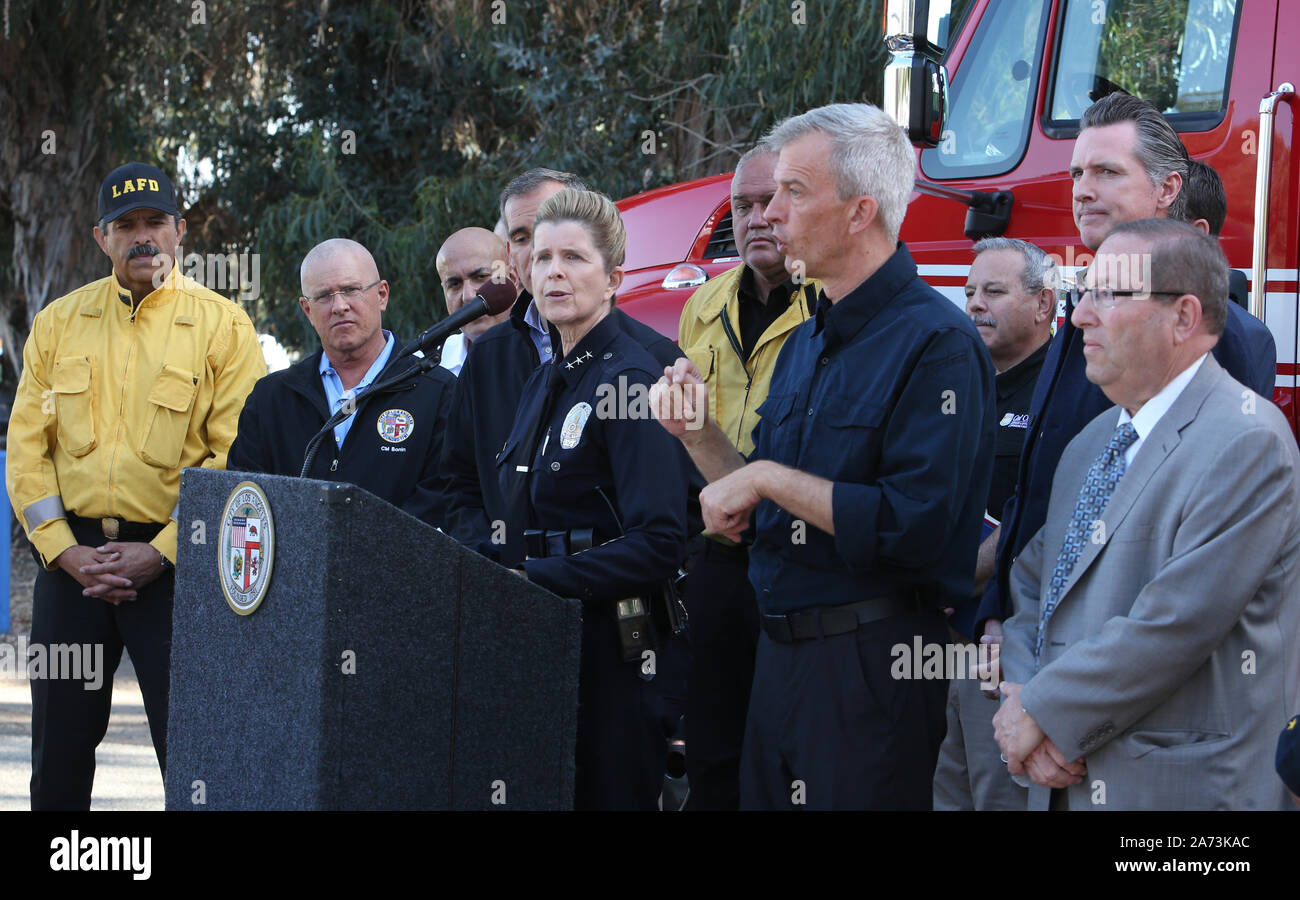 Los Angeles, Ca. 29th Oct, 2019. Councilmember Mike Bonin, LAFD Fire ...