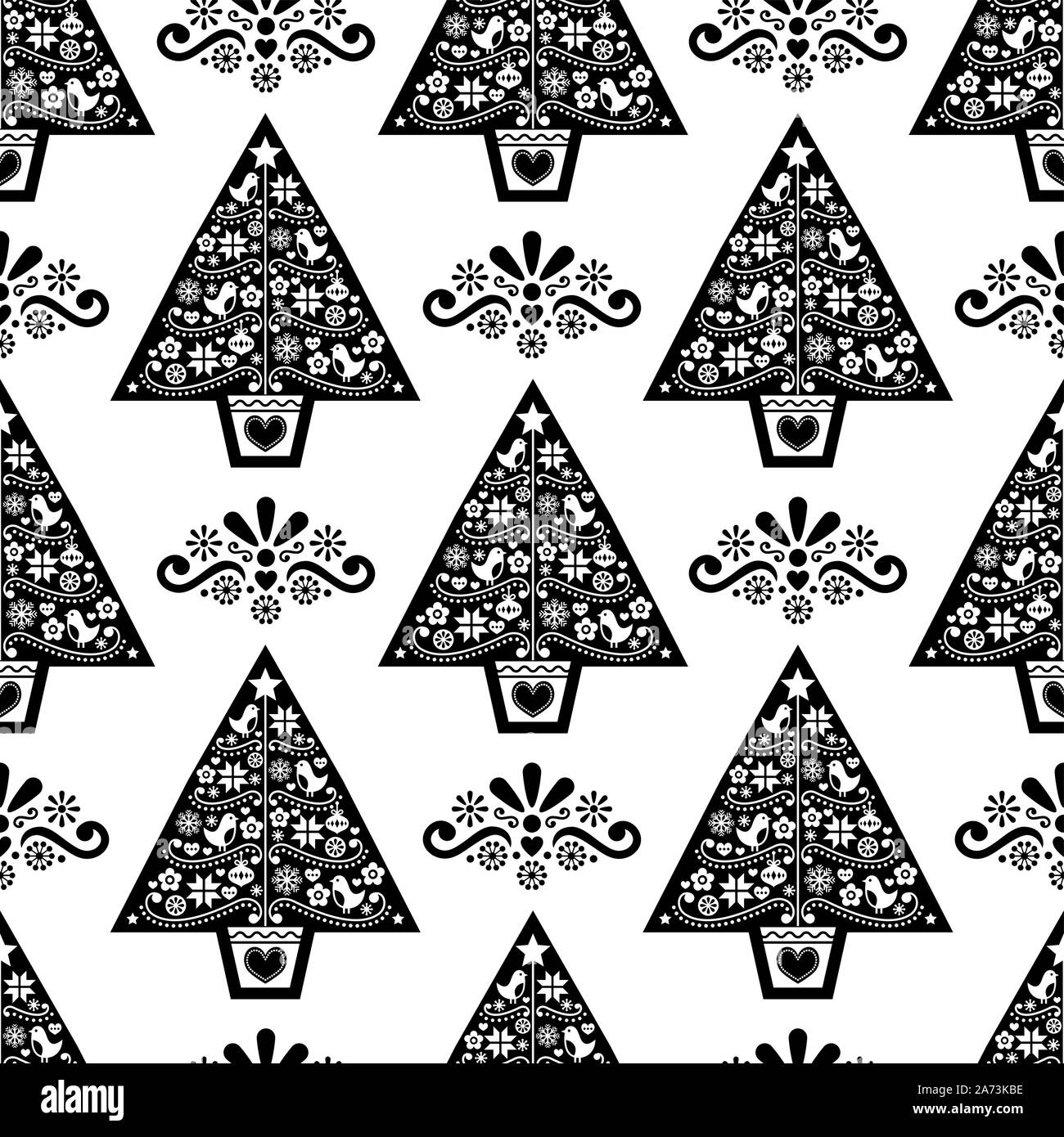 Christmas pattern scandinavian folk Black and White Stock Photos ...