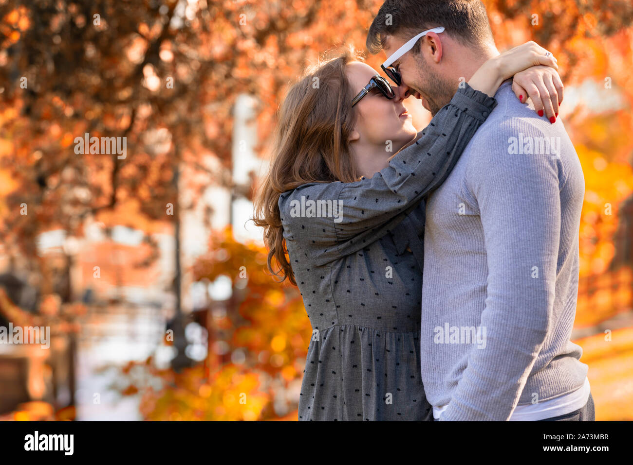Couple hug neck hi-res stock photography and images - Alamy