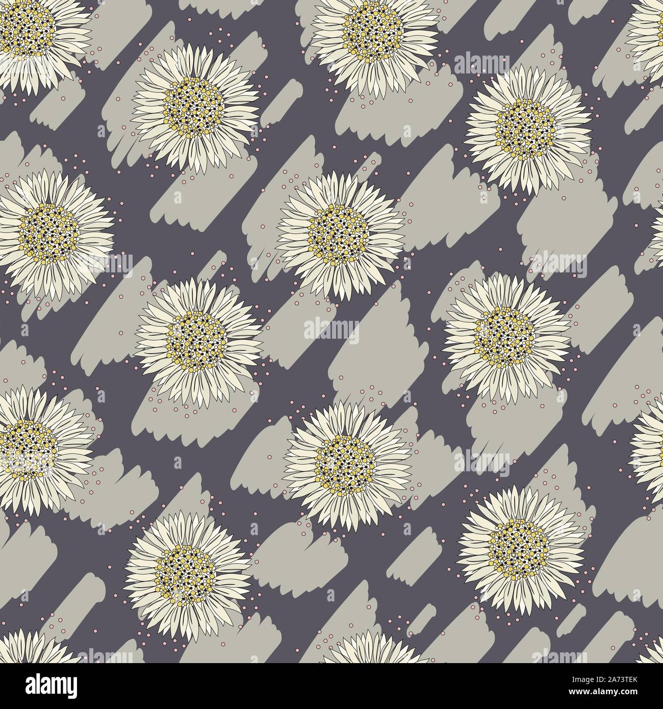 Floral composition on the gray color background with texture. Seamless ...