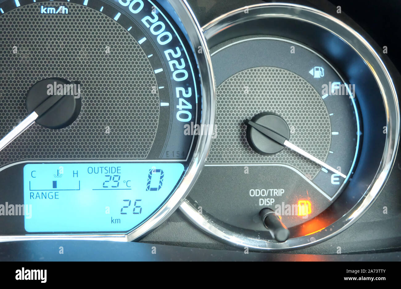 The meter shows the oil runs out Stock Photo - Alamy