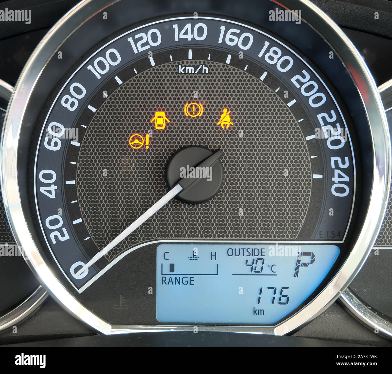 blue iluminated speedometer. car speedometer guage Stock Photo - Alamy
