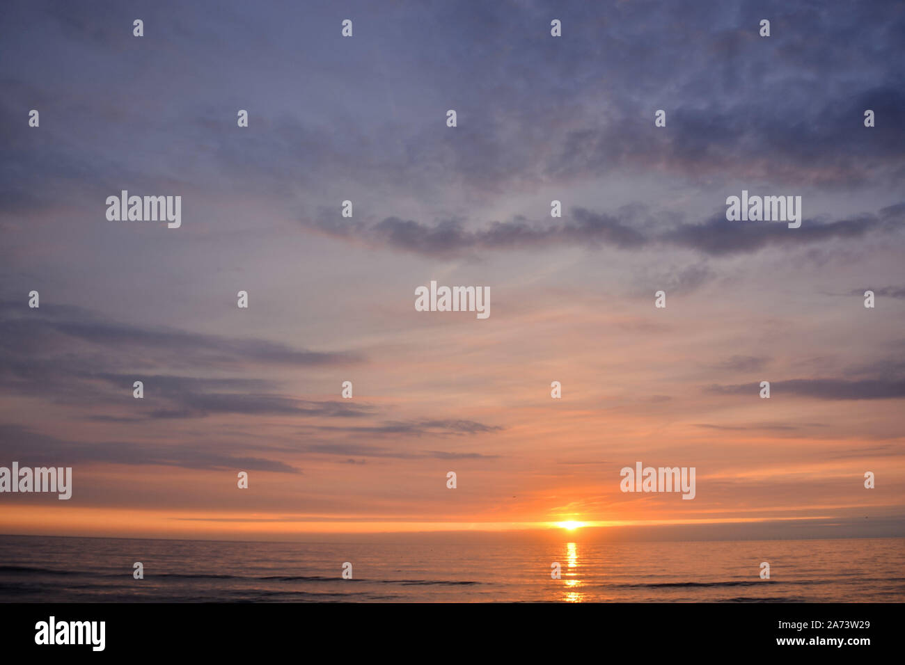 Sun Setting on the Atlantic Ocean in North Europe Holland Stock Photo ...
