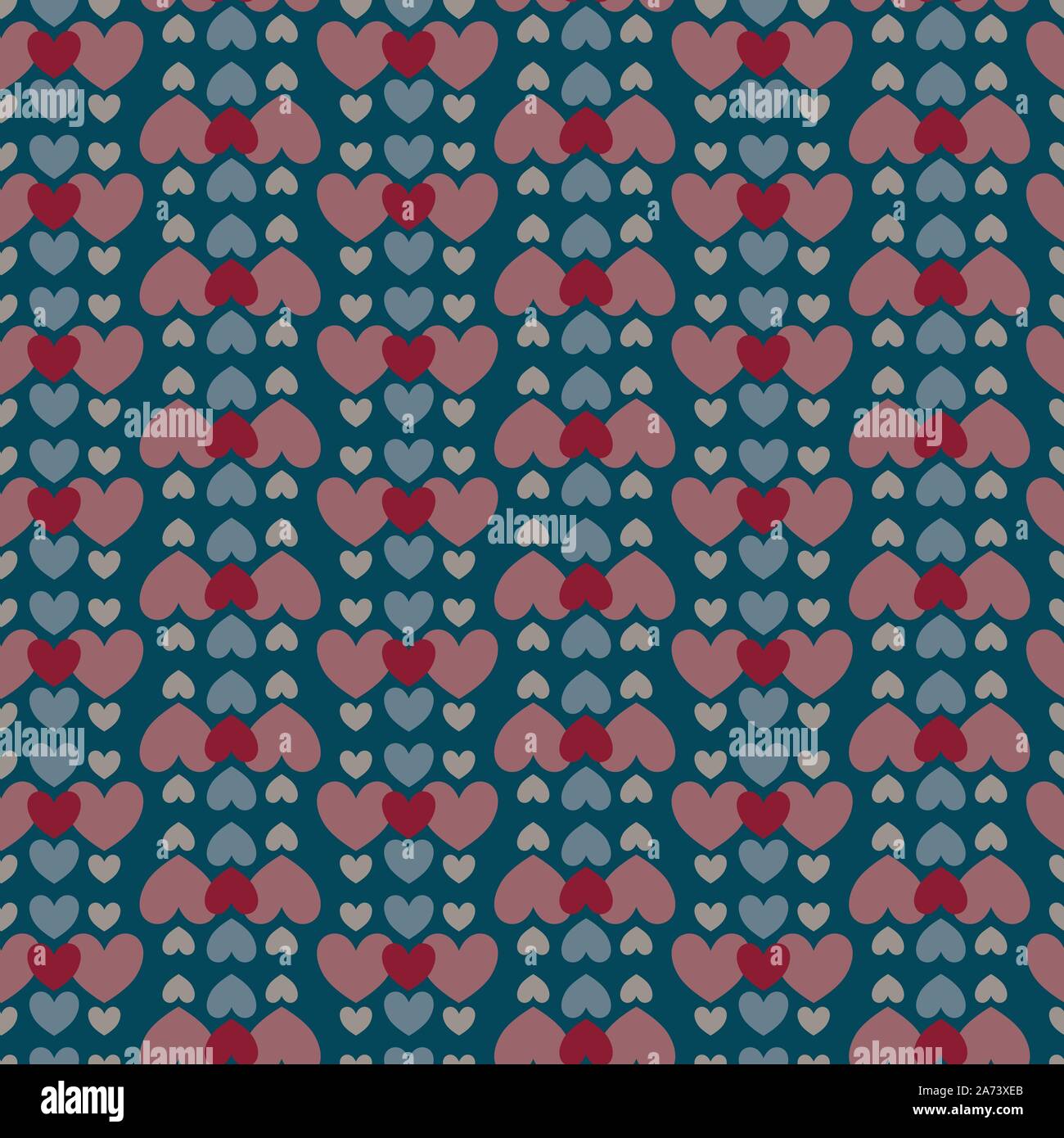 Sweet love colored hearts arranged in a geometric pattern. Vector ...