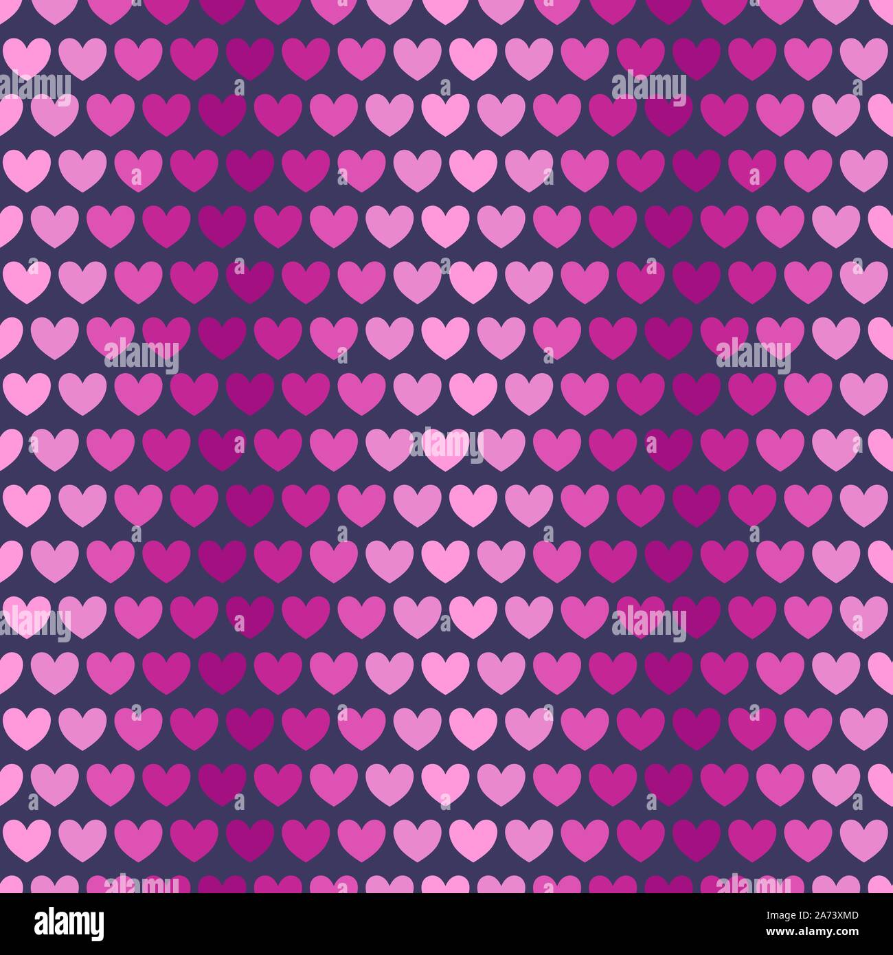 Hearts arranged in a pink linear gradient. Vector illustration of a ...