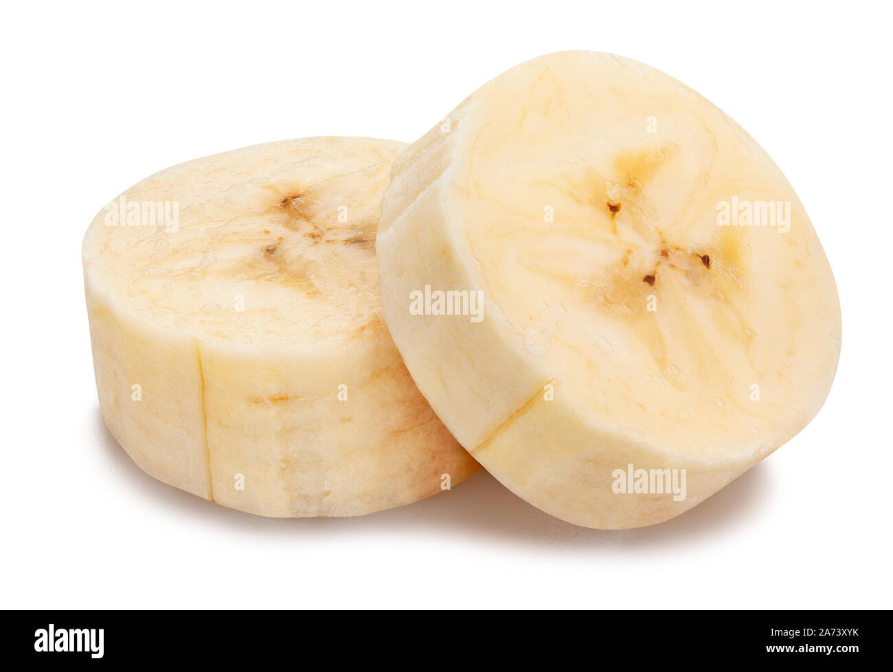sliced banana path isolated on white Stock Photo - Alamy