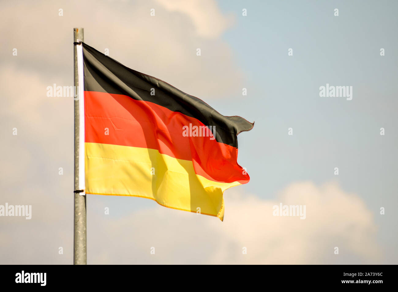 Photo Picture of a Moving German Flag in the Wind Stock Photo - Alamy
