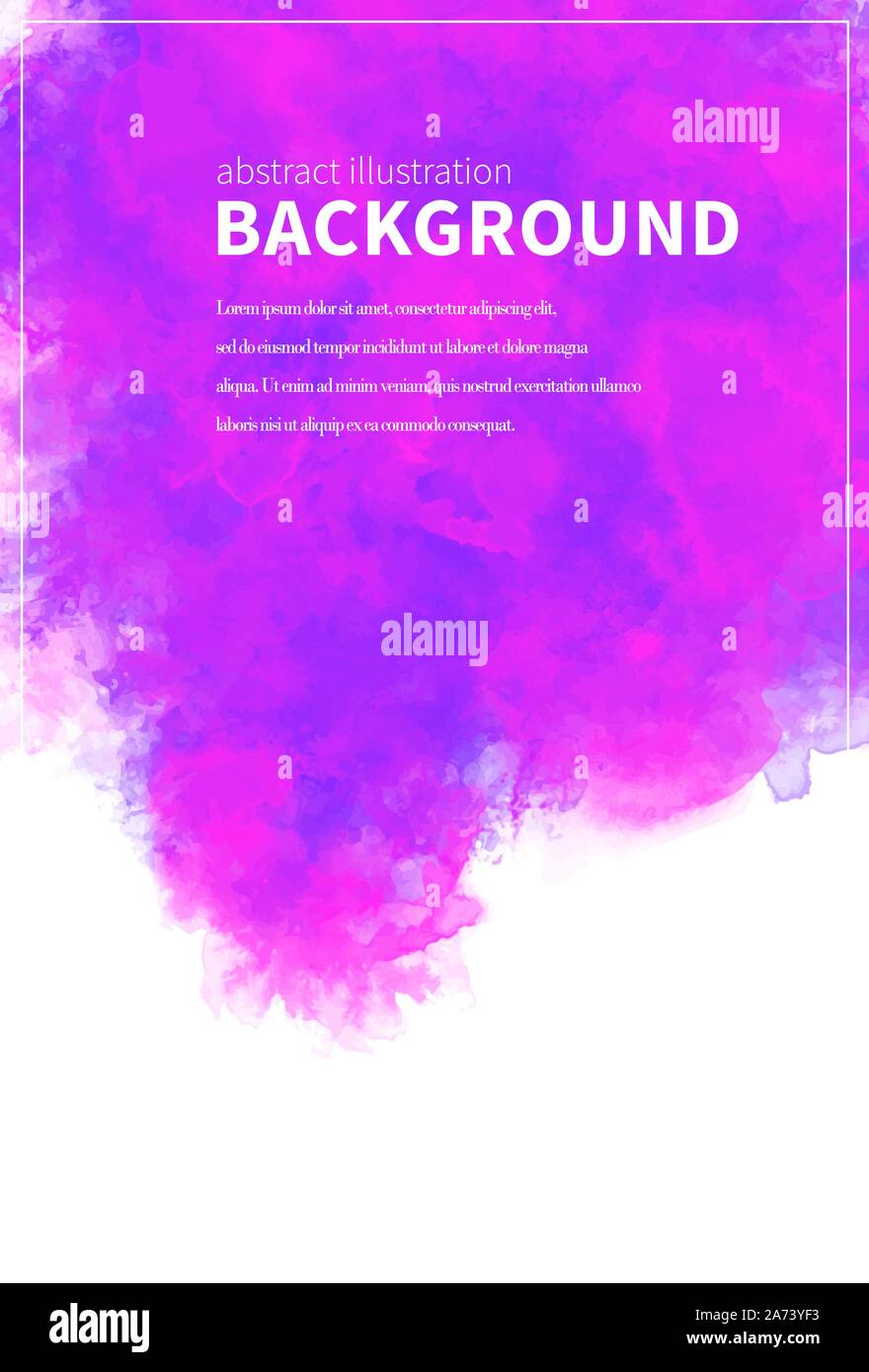 Modern watercolor poster in flashy colors. Vector illustration with ...