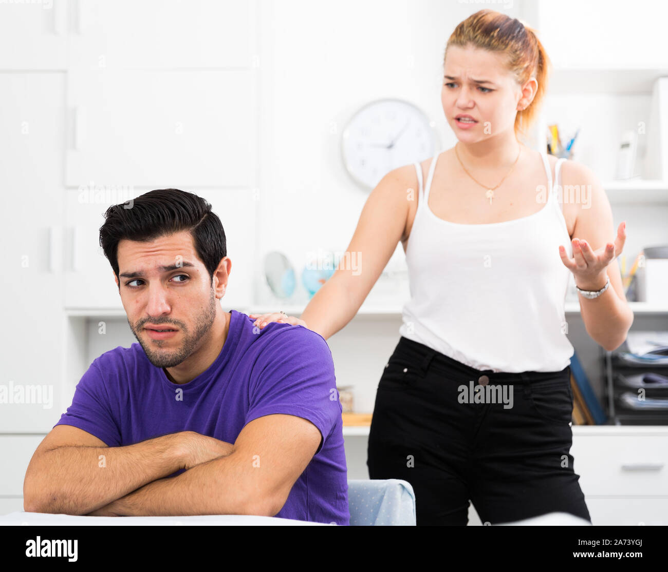 Man sitting gesture despair table hi-res stock photography and images ...