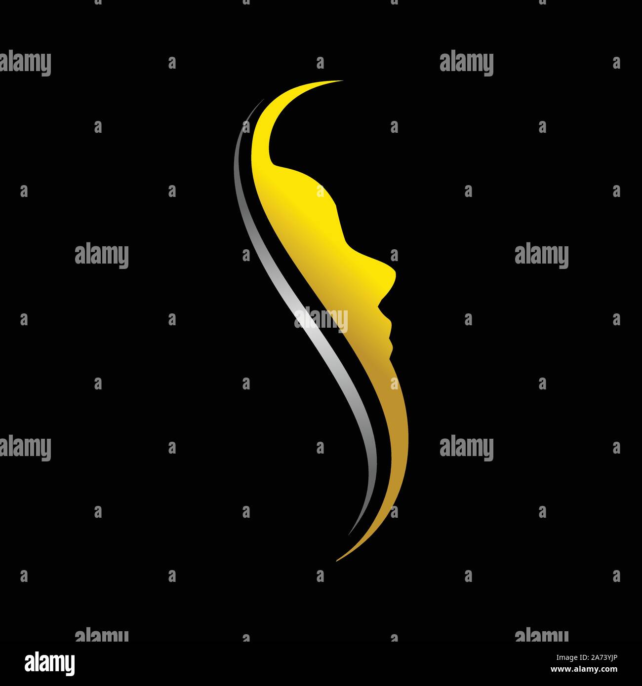 Elegant Face Profile Initial S Silhouette Vector Symbol Graphic Logo ...