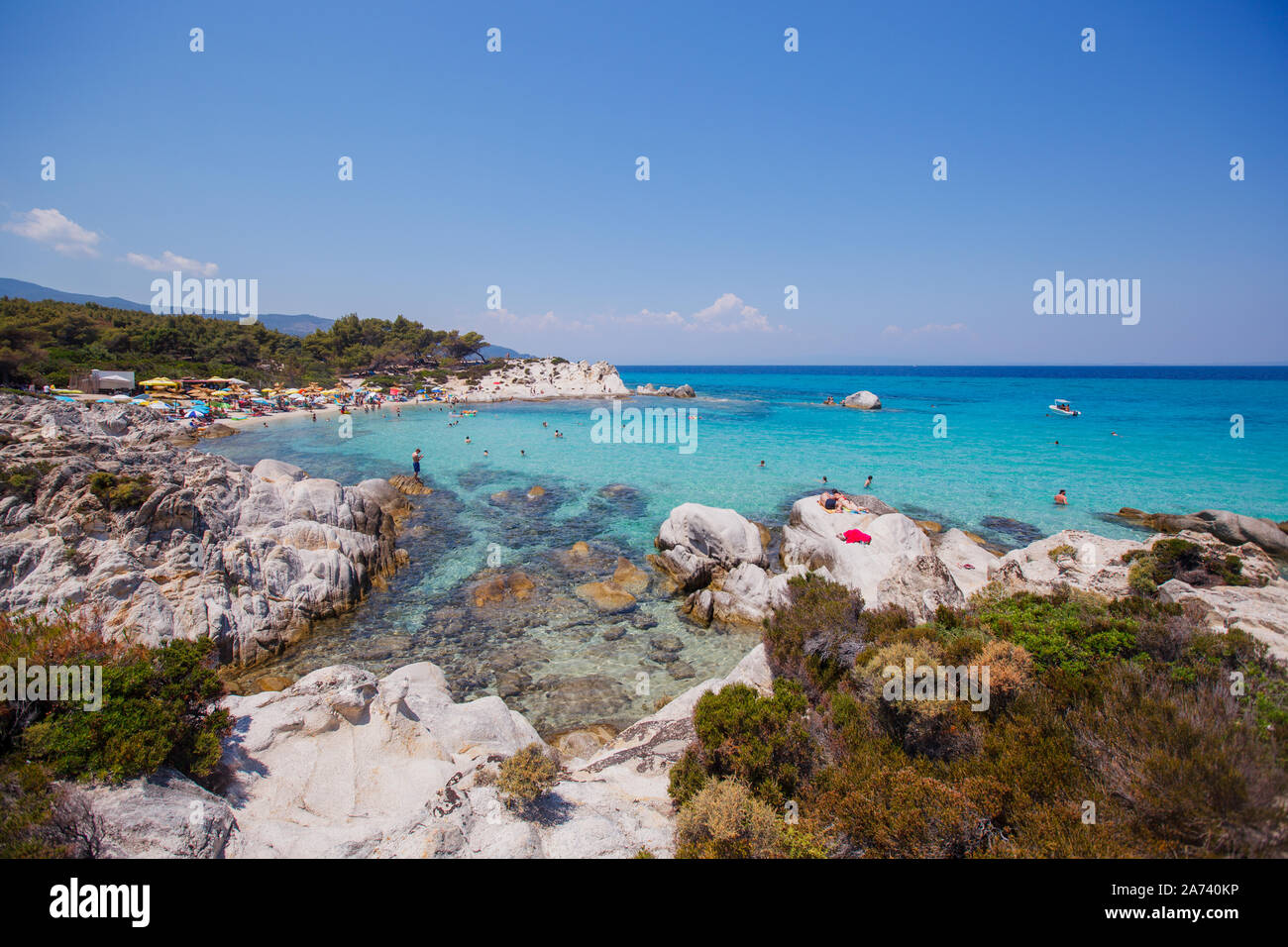 Beautiful summer seascape , amazing view on bay with clear sea water at ...