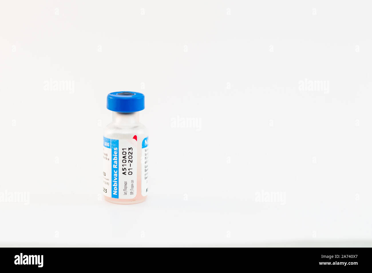 Cluj-Napoca/Romania-10 24 2019: Nobivac Rabies vaccine for animals ...