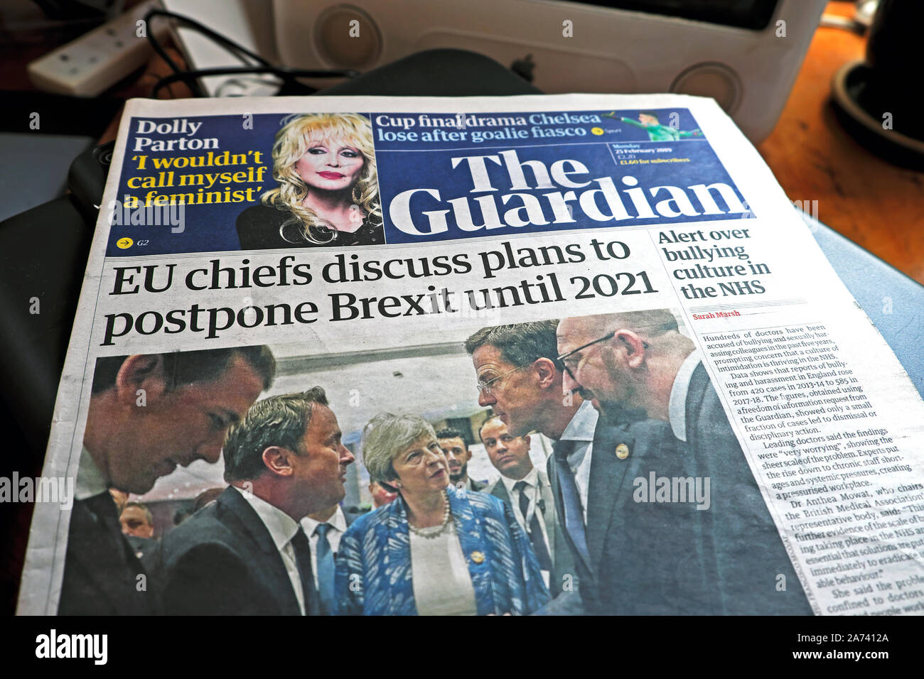 Guardian newspaper front page headline hi-res stock photography and ...
